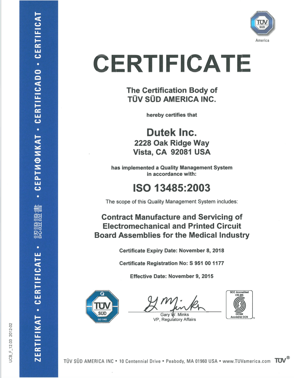 Dutek - Electronic Contract Manufacturing